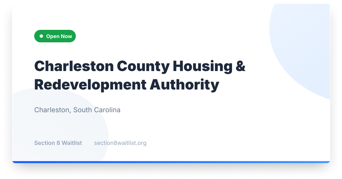 Charleston County Housing & Redevelopment Authority - Waiting List ...