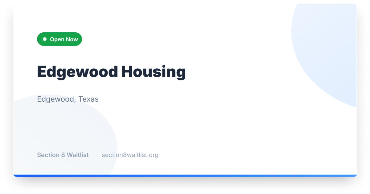 Edgewood Housing - Waiting List Status | Section 8 Waitlist