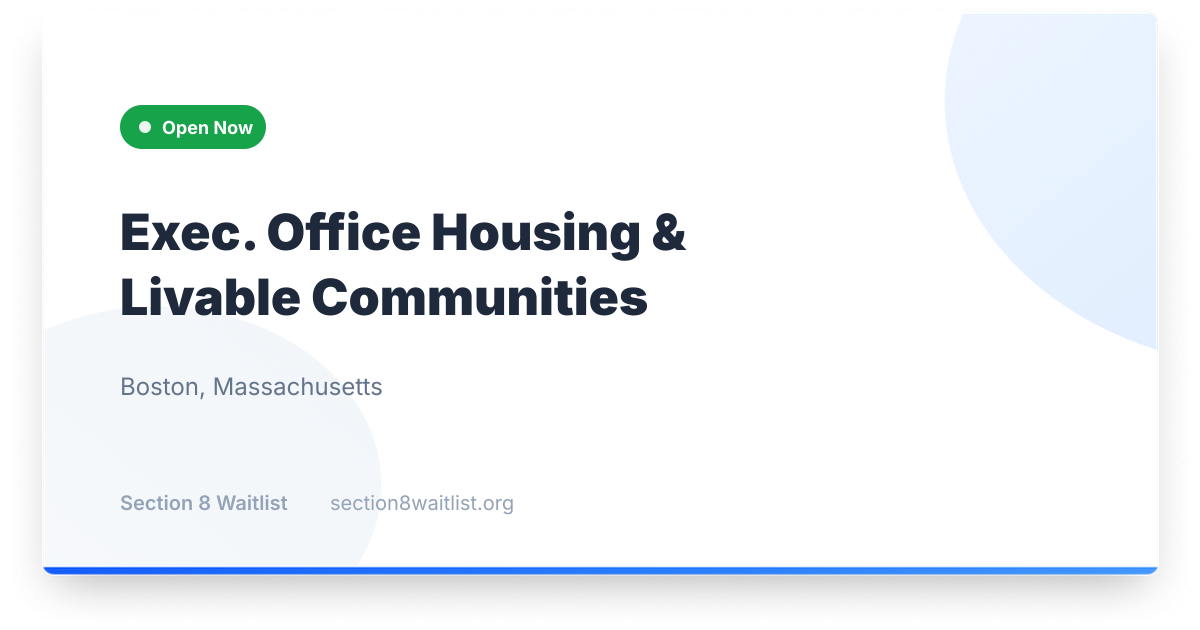 Exec. Office Housing & Livable Communities - Waiting List Status ...