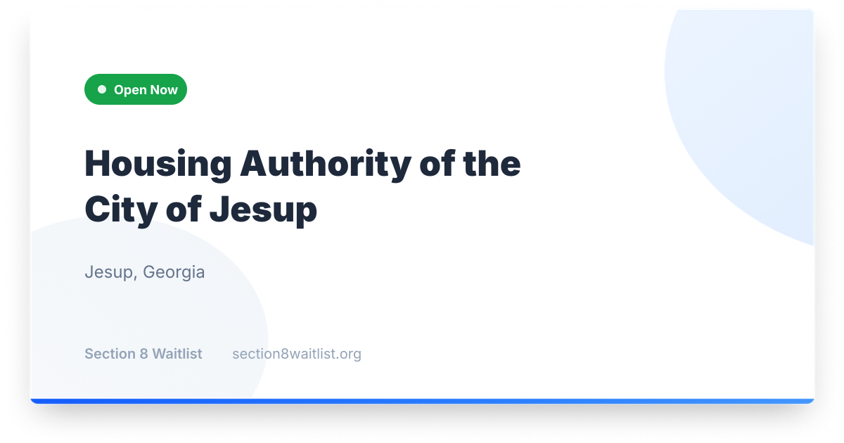 Housing Authority of the City of Jesup - Waiting List Status | Section ...