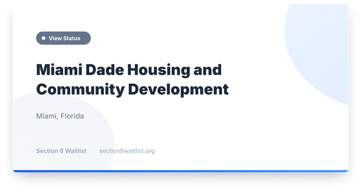 Miami Dade Housing and Community Development - Waiting List Status ...