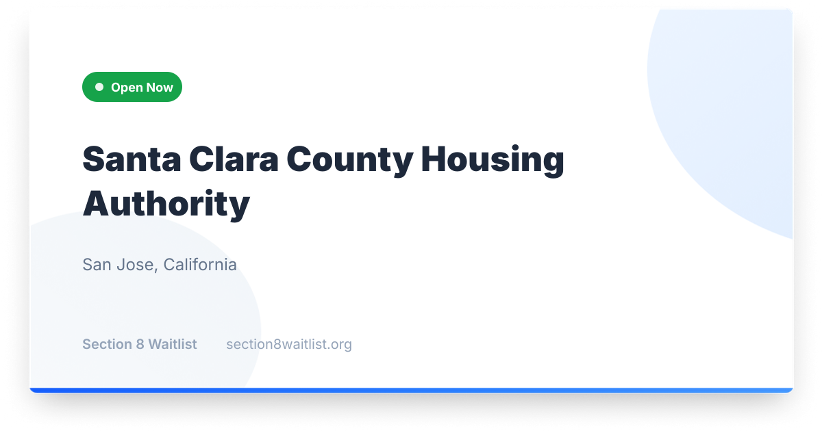 Santa Clara County Housing Authority - Waiting List Status | Section 8 ...