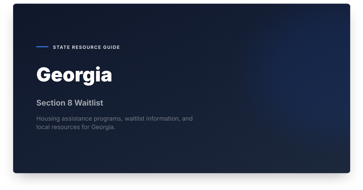 Georgia - Section 8 & Public Housing Waiting Lists | Section 8 Waitlist