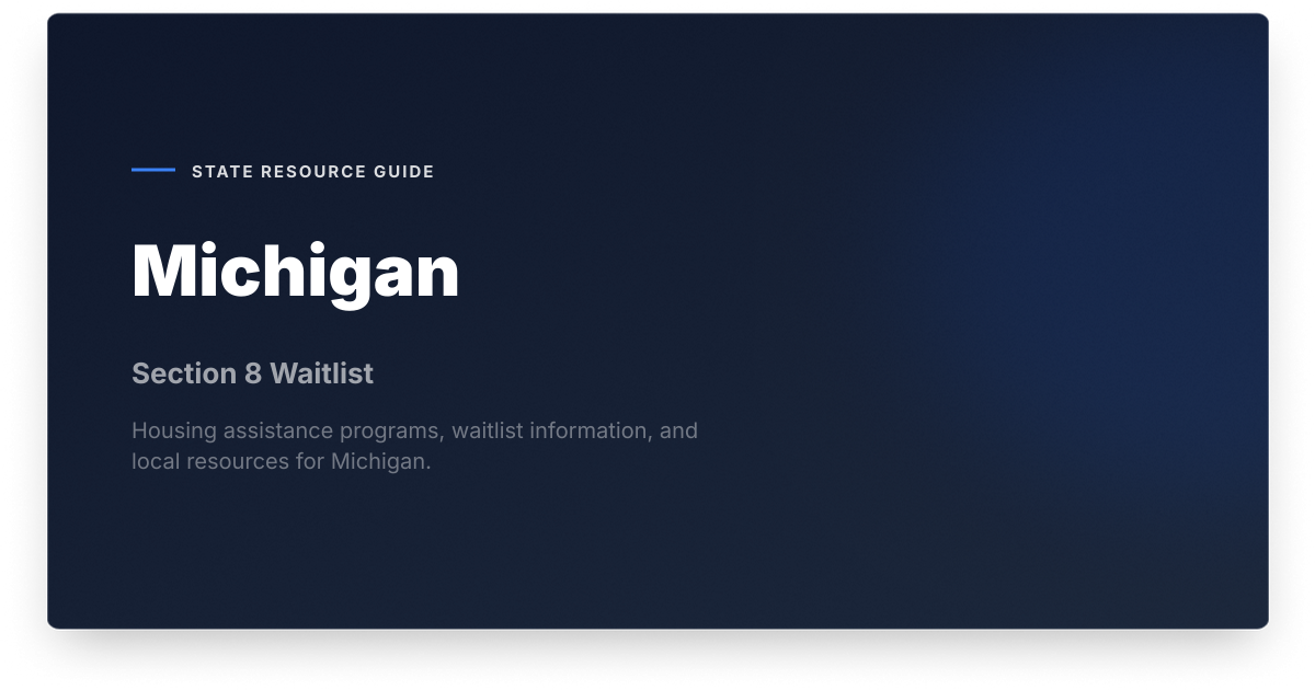 Michigan - Section 8 & Public Housing Waiting Lists | Section 8 Waitlist