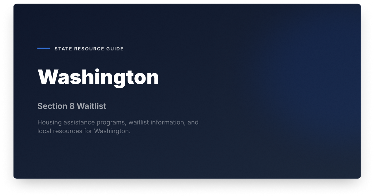 Washington - Section 8 & Public Housing Waiting Lists | Section 8 Waitlist